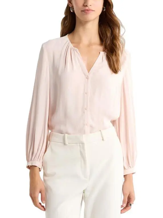 Nordstrom V-neck Button-up Top - Pink Wisp