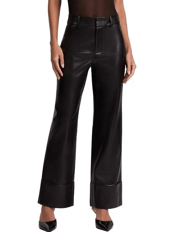 Alice + Olivia Alexander High-waist Faux Leather Pants - Black