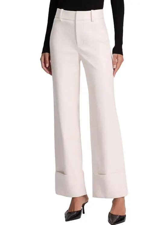 Alice + Olivia Alexander High-waist Faux Leather Pants - Off White