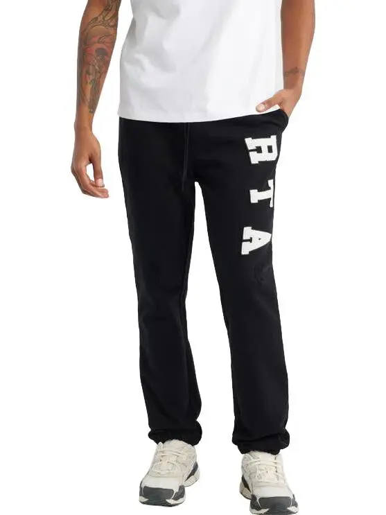 RtA Owen Cotton Drawstring Joggers - Black Collegiate