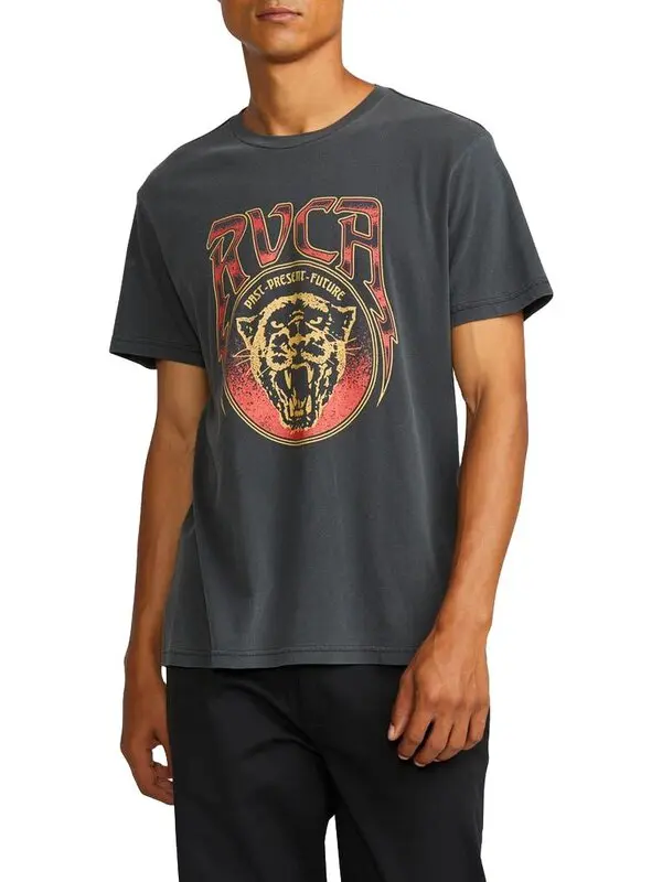 Rvca Rawr Graphic T-shirt - Pirate Black