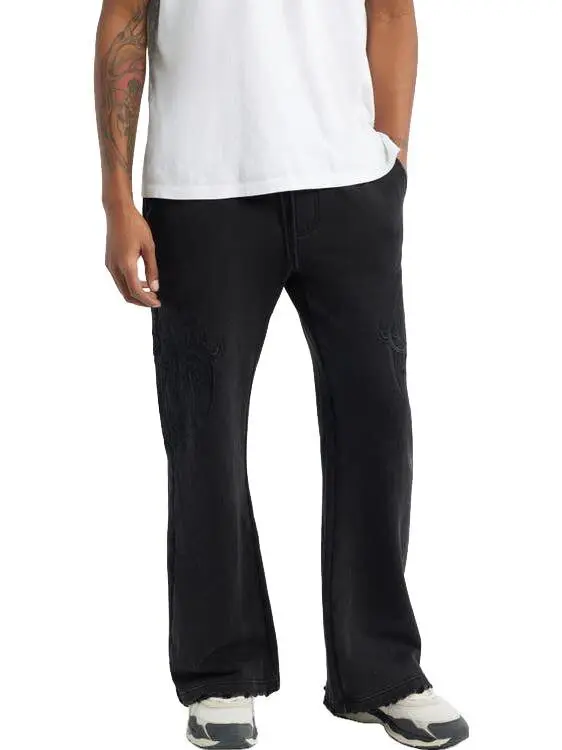 RtA Griffin Cyber Sigilism Flare Sweatpants - Black Cyber Sigilism