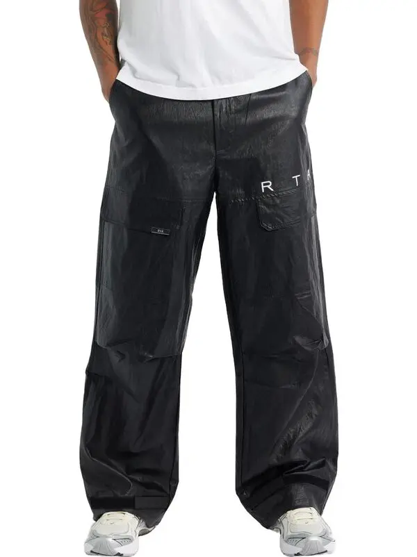 RtA Wylie Faux Leather Cargo Pants - Shiny Black