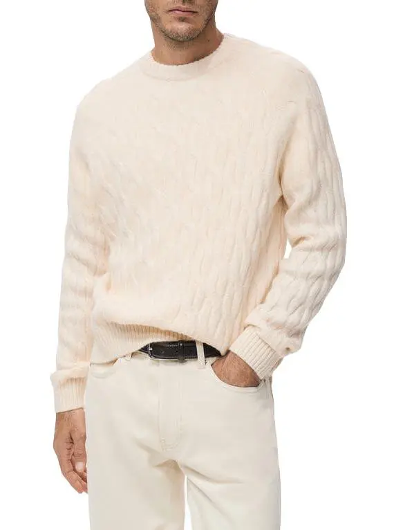 Mango Cable Crewneck Sweater - Ecru