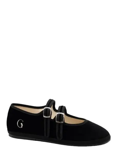 GONDOLINA SHOES Mary Jane Double Lace Ballet Flats - Gondola Black