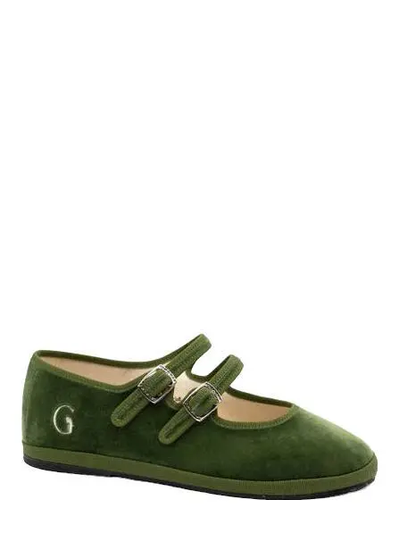 GONDOLINA SHOES Mary Jane Double Lace Ballet Flats - Sofia Light Green