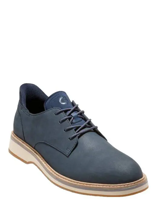 Cole Haan Mansfield Grand Plain Toe Derby - Navy Blazer Nubuck/british Tan