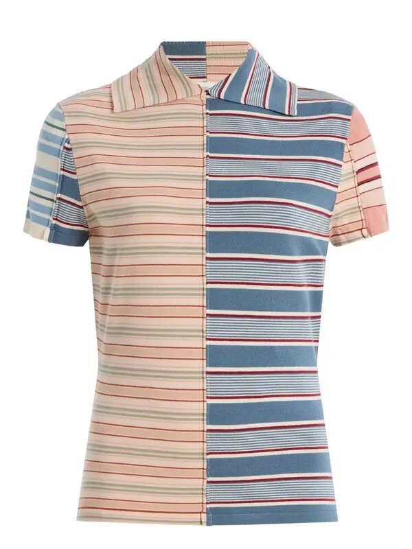 Zimmermann Rebellion Knit Polo Shirt - Stripe