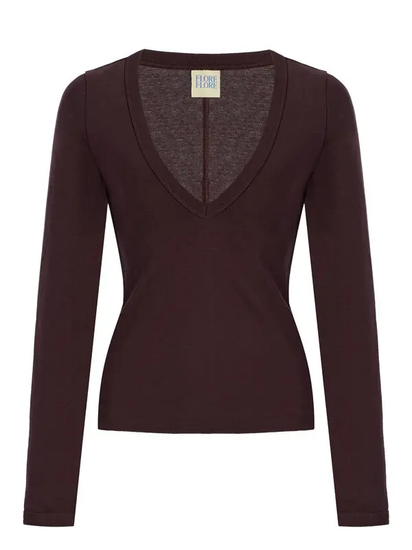 FLORE FLORE Dewi Cotton T-shirt - Brown