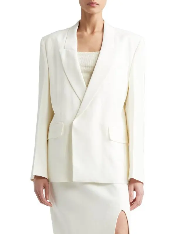 Victoria Beckham Double-breasted Tailored Jacket - Ivory