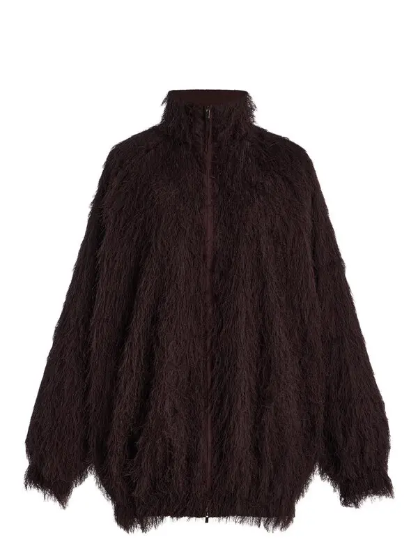 THE FRANKIE SHOP Baxter Fringed Track Jacket - Brown