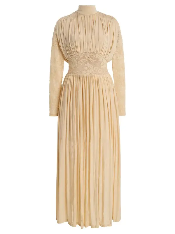 Zimmermann Rebellion Lace-detailed Maxi Dress - Neutral