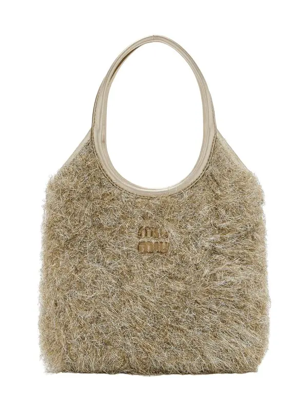 Miu Miu Ivy Small Lurex Tote - White