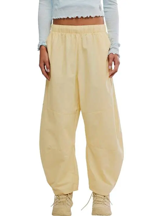 Free People Game Day Barrel Leg Pants - Sunlit Yellow