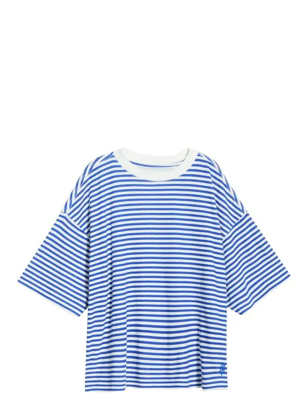 Free People Relaxed Fit Striped T-shirt - Prep Stripe Electric
