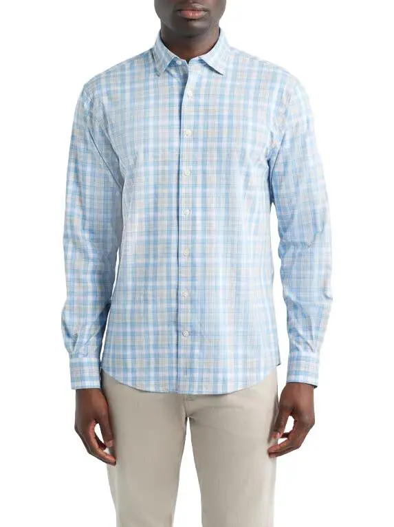 Johnnie-o Jacobson Plaid Everyday Performance Button-up Shirt - Mystic