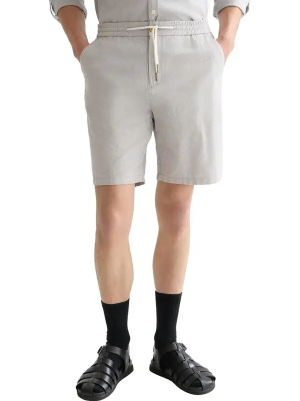 Scotch & Soda Cotton & Linen Chino Shorts - Grey