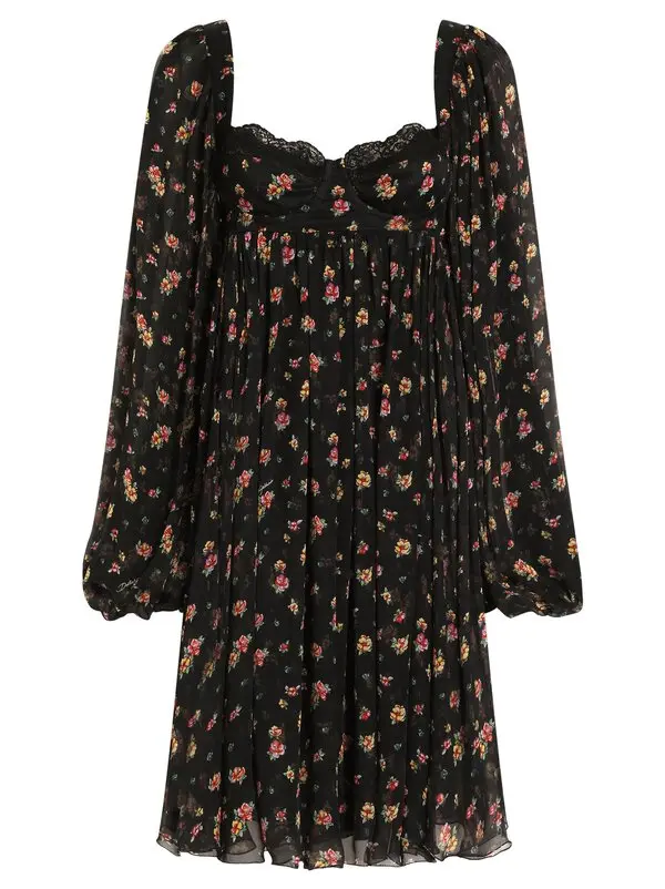 Dolce & Gabbana Floral-print Chiffon Mini Dress - Multicolor
