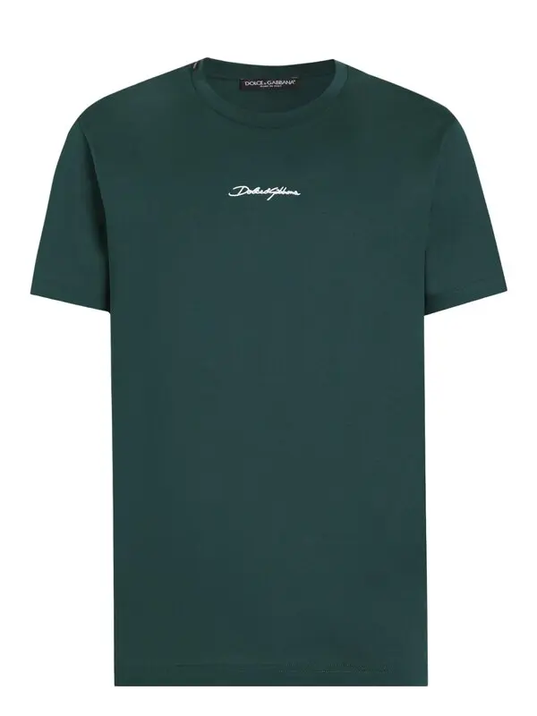 Dolce & Gabbana Cotton T-shirt With Embroidered Patch - Green