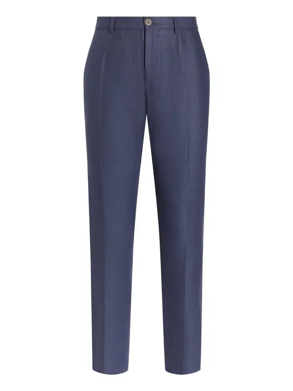 Dolce & Gabbana Linen Tailored Pants - Blue