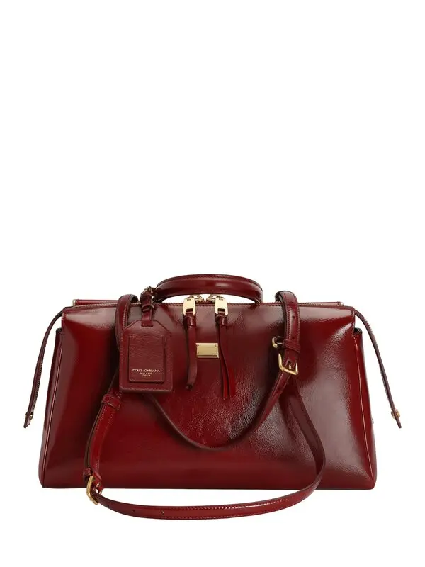 Dolce & Gabbana Vittoria Calfskin Handbag - Red