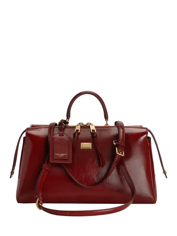 Dolce & Gabbana Vittoria Calfskin Handbag - Red