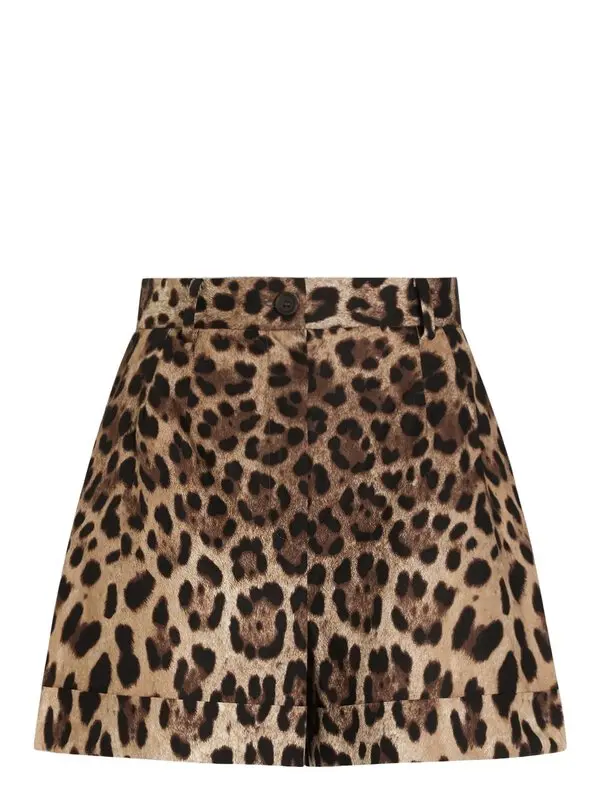 Dolce & Gabbana Leopard-print Poplin Shorts - Multicolor