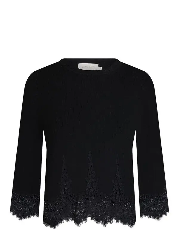 Zimmermann Lace-trimmed Wool Top - Black