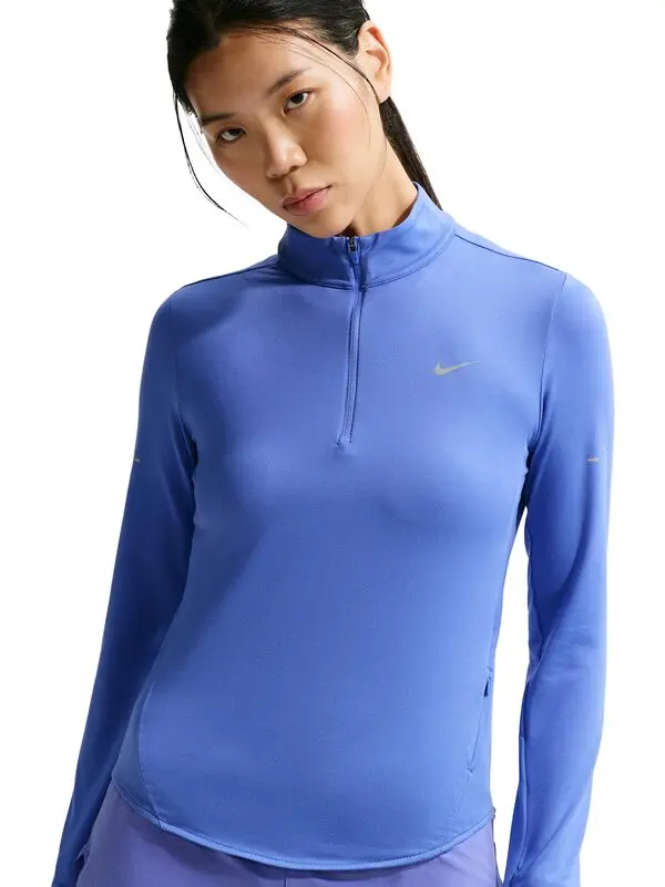 Nike Swift Dri-fit Uv 1/4-zip Running Top - Blue