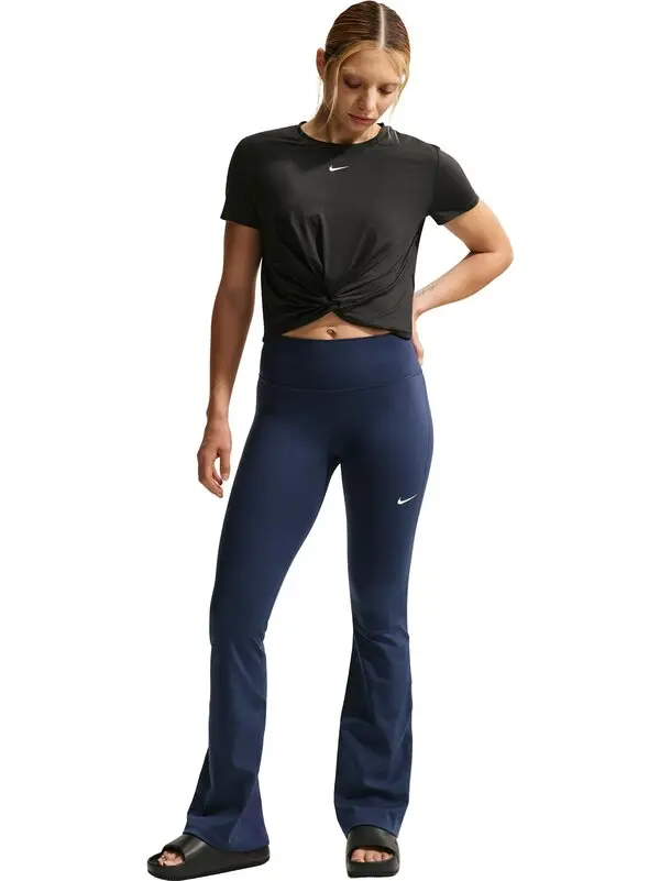 Nike One High-waisted Flared Leggings - Blue