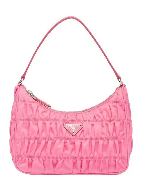 Prada Mini Bag In Nylon And Saffiano Leather - Pink