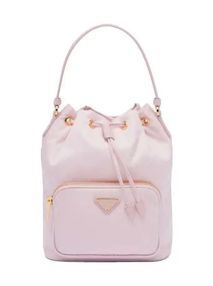 Prada Duet Re-nylon Bucket Shoulder Bag - Alabaster Pink