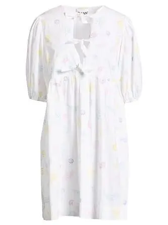 GANNI Mini Dress Organic Cotton - White