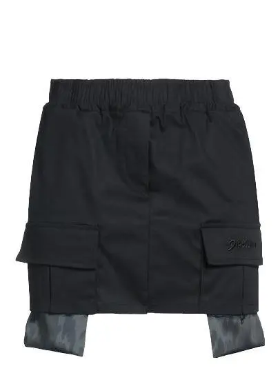 DISCLAIMER Mini Skirt With Logo And Fringed Hem - Black