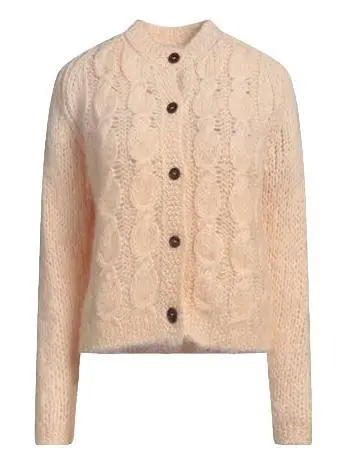 MAISON MARGIELA Cable Knit Cardigan In Mohair And Wool Blend - Pink
