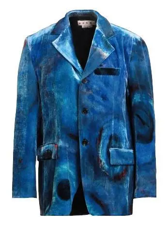 Marni Velvet Single-breasted Blazer - Blue