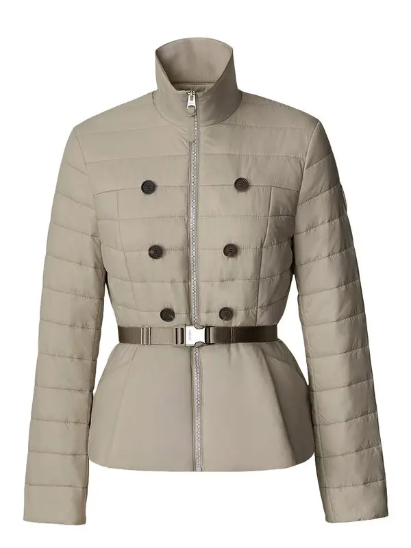 Mackage Serafina Quilted Belted Jacket - Taupe