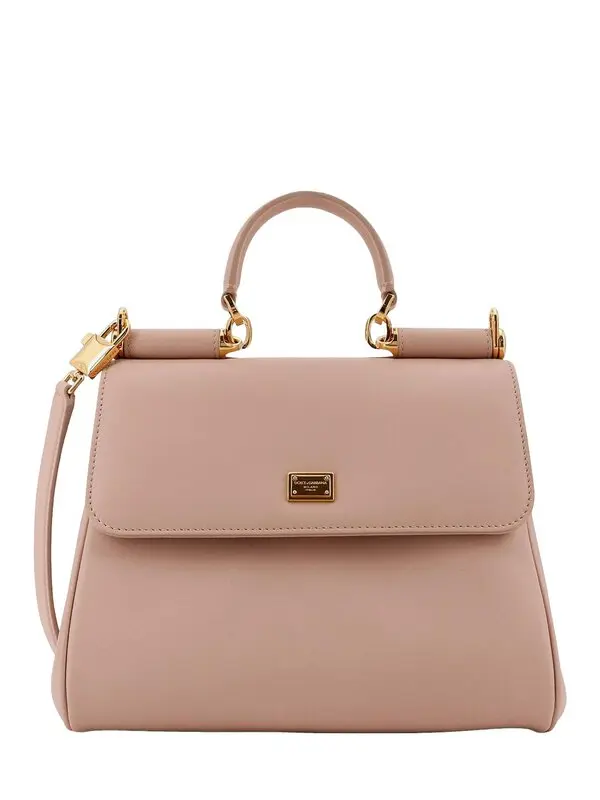 Dolce & Gabbana My Sicily Leather Shoulder Bag - Beige