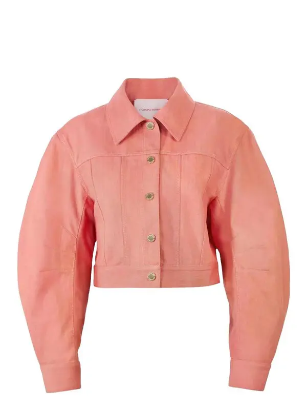 Carolina Herrera Arc Sleeve Denim Jacket - Pink