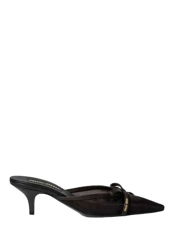Miu Miu Mesh Heeled Mules - Brown