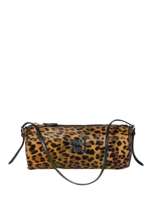 Miu Miu Animal-print Shoulder Bag - Brown