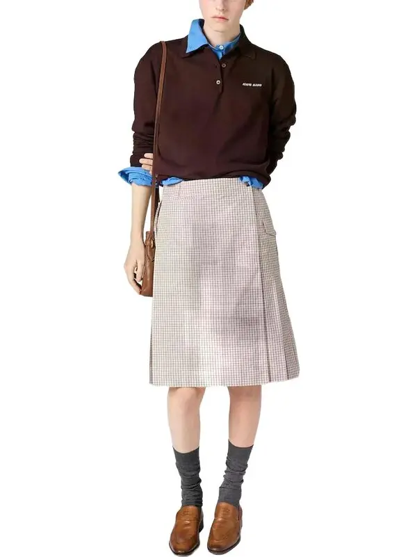 Miu Miu Wool Knit Polo Shirt - Brown