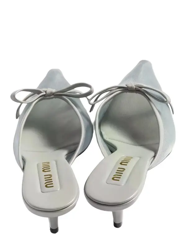 Miu Miu Mesh Kitten Heel Mules - Grey