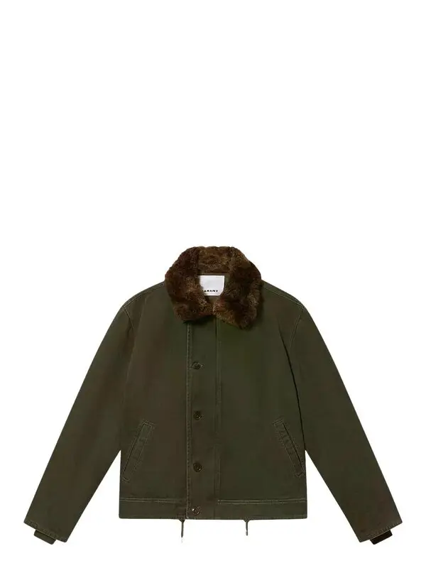 MARANT Fur-collar Jacket - Green