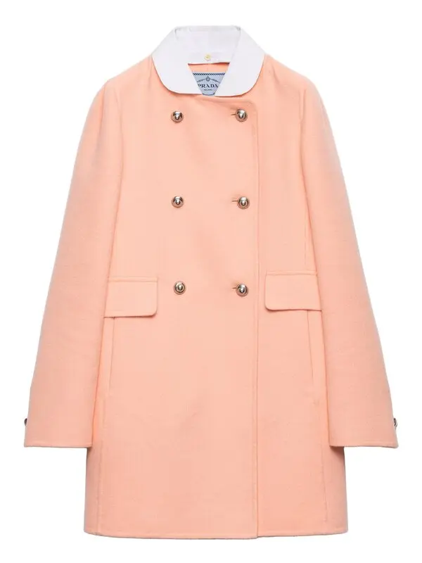 Prada Lightweight Cashmere Pea Coat - Apricot