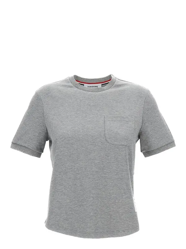 Thom Browne Cotton Milano T-shirt With Pocket - Grey