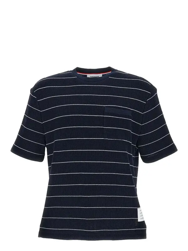 Thom Browne Striped Crew Neck T-shirt - Blue