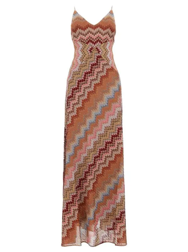 Missoni Sleeveless Raschel Knit Long Dress - Multicolor