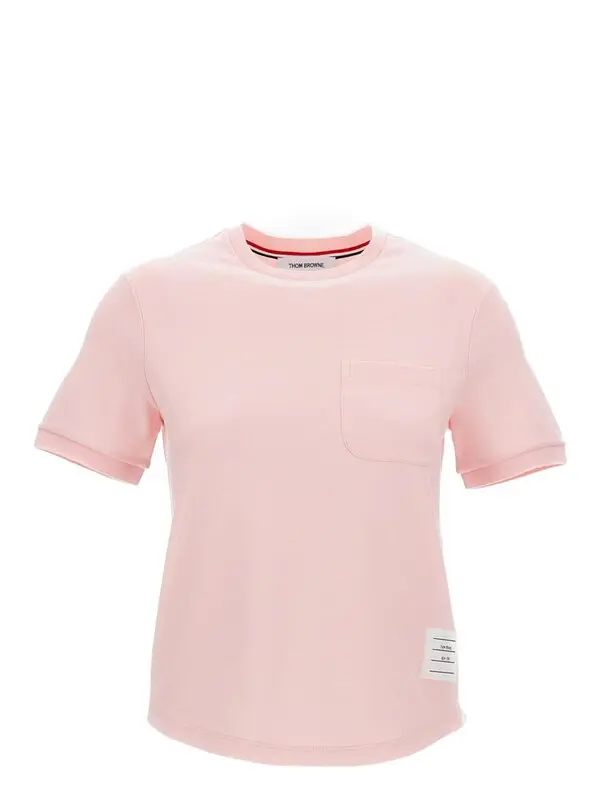 Thom Browne Cotton Milano T-shirt With Pocket - Rose