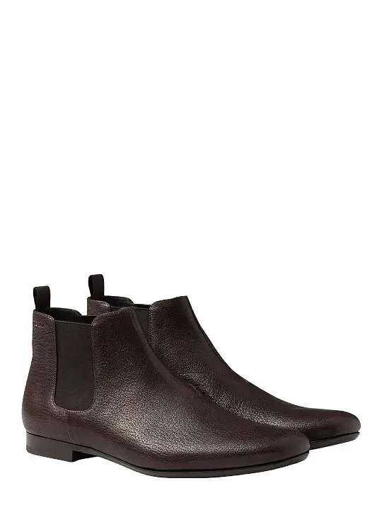 Prada Leather Chelsea Boots - Brown
